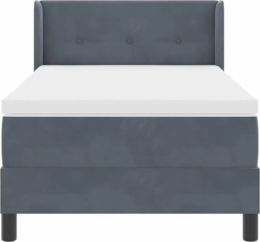 Postel s boxspringem s čelo Tmavě šedá 200 x 100 cm samet 3341457