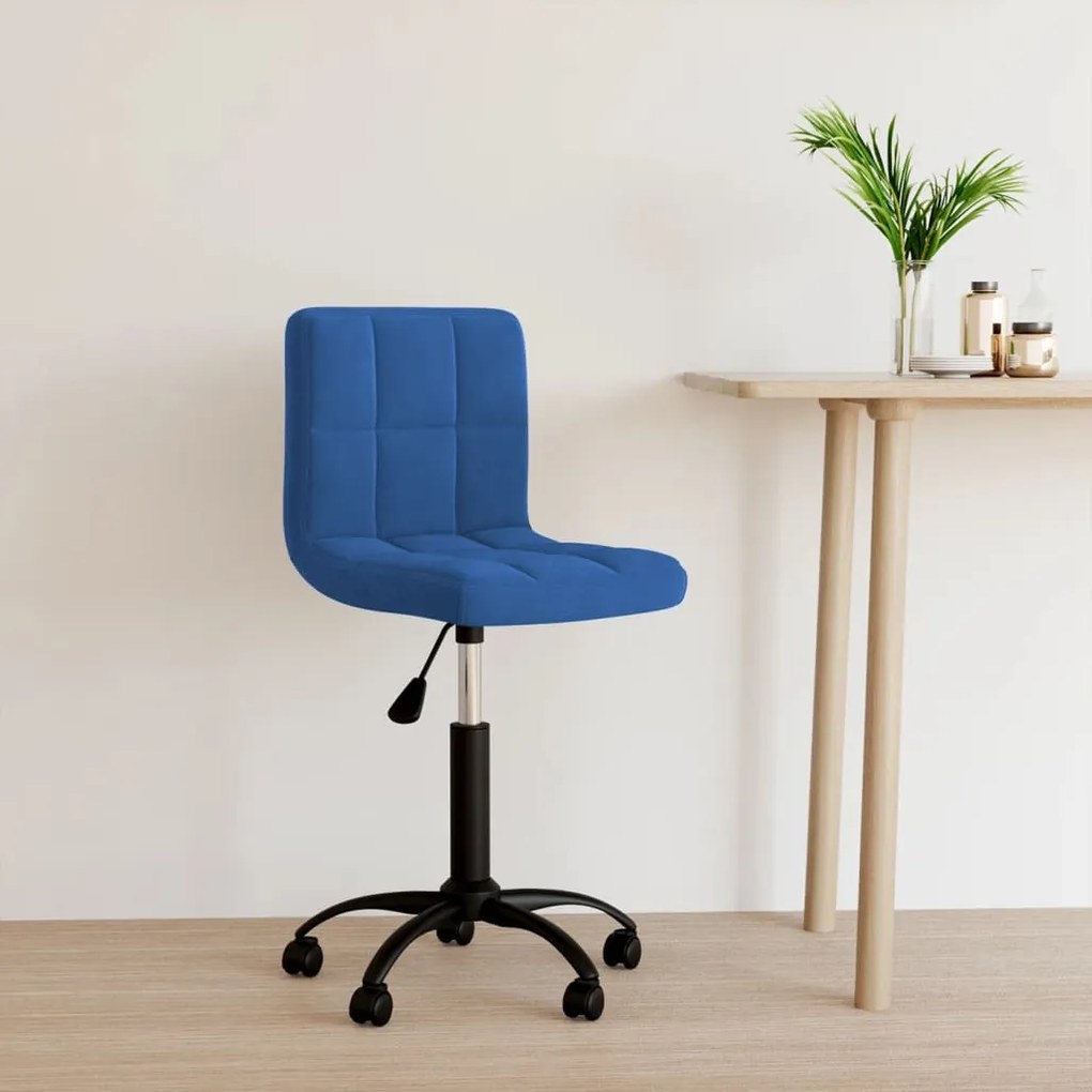 334360 vidaXL Otočná kancelářská židle modrá samet
