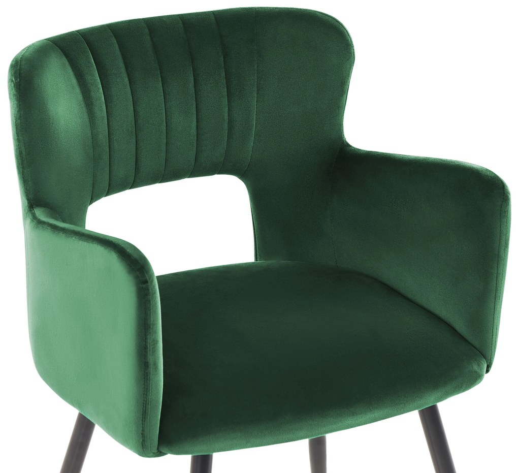 Sada 2 sametových jídelních židlí smaragdové zelené SANILAC Beliani