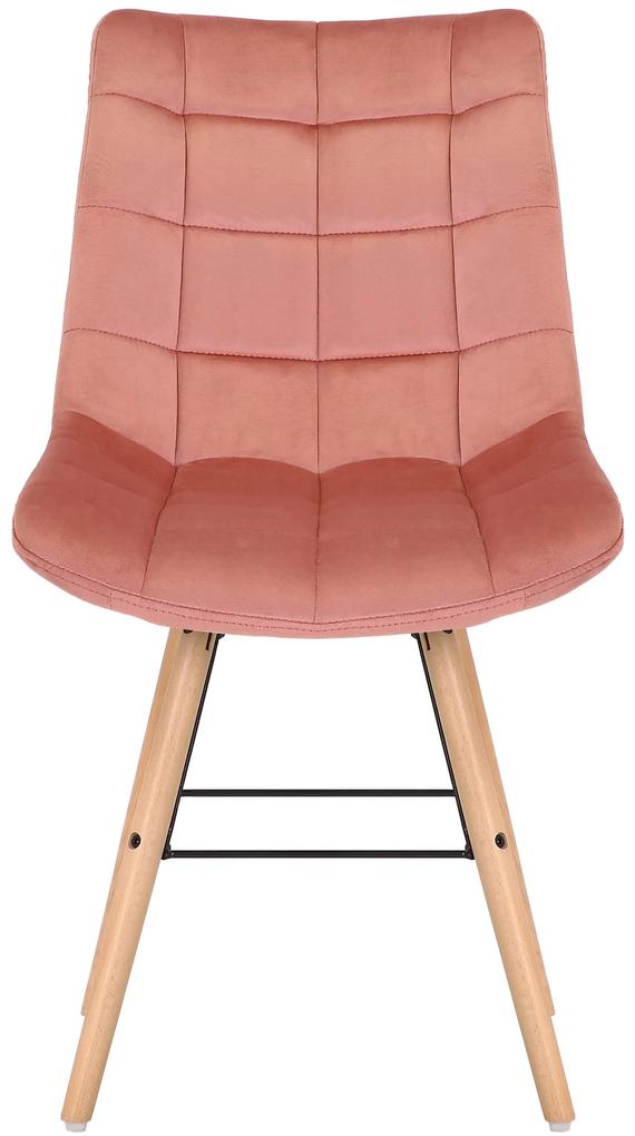 Jídelní židle Gargrave - 2 ks - samet | růžové