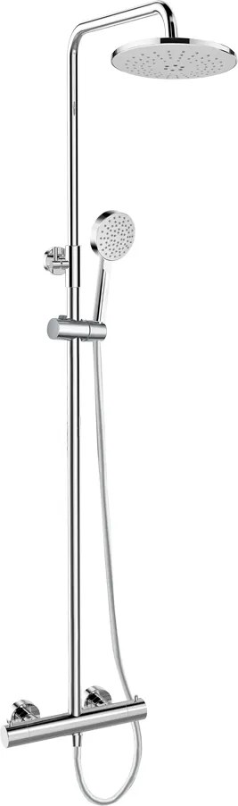 Mereo Mereo, Termostatická nástěnná sprchová baterie s hadicí, ruční a talířovou kulatou sprchou O 220 mm, CB60104TSA