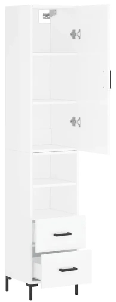 Skříň highboard bílá s vysokým leskem 34,5x34x180 cm kompozit