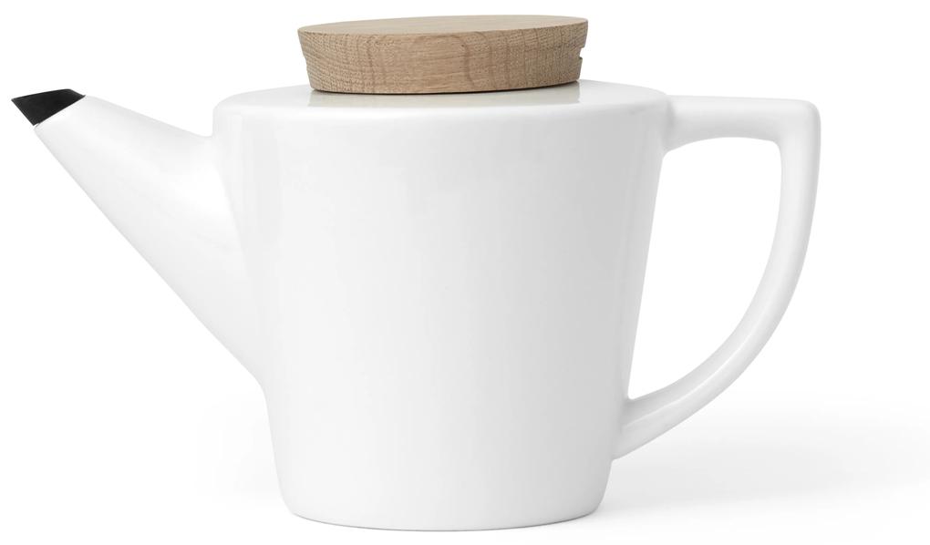 Porcelánová čajová konvice VIVA SCANDINAVIA Anytime, 1L, bílá/dřevo | BIANO