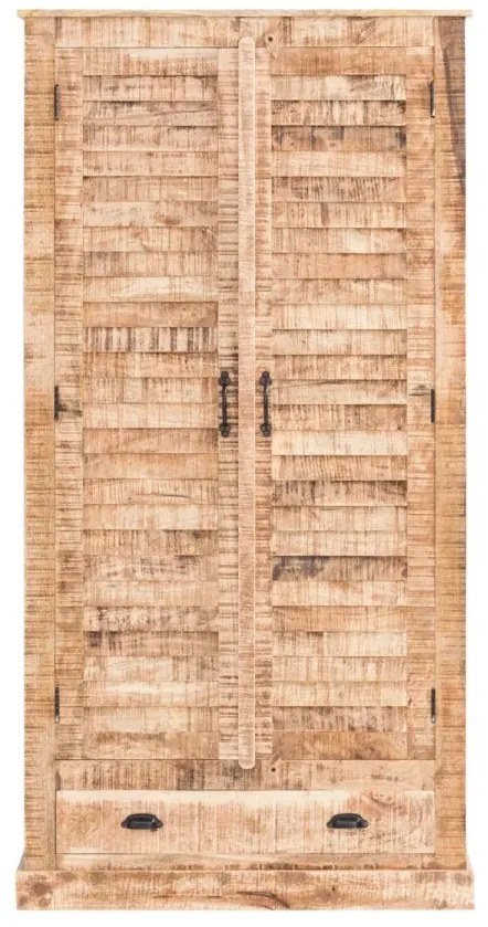 furniture-nabytek.cz - Masivní šatní skříň Carino z mangového dřeva, lakovaná, přírodní barva – 90×60×180 cm