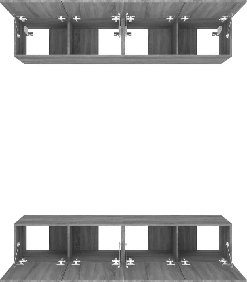 vidaXL TV skříňky 4 ks 80 x 30 x 30 cm kompozitní dřevo [3114188] Barva: Černá