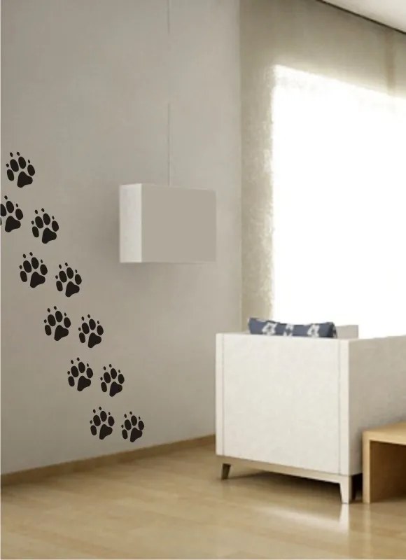 WALLVINIL Samolepky na zeď - Tlapky Barva: Modrá námořní, Velikost: 15 cm