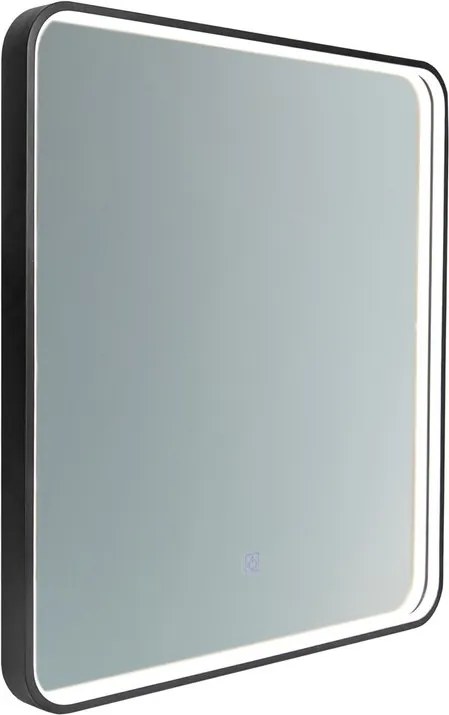Dotykové nástěnné zrcadlo s LED osvětlením VEGA 60x65 cm černé