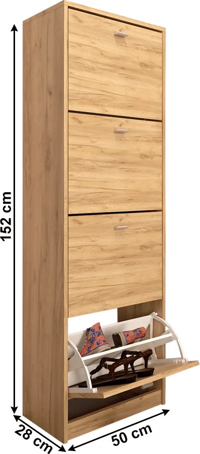 Čtyřřadý botník, artisan, VIVAT NEW TYP 3