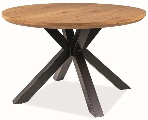 Jídelní stůl Ritmo, průměr 120 cm, dub / černá