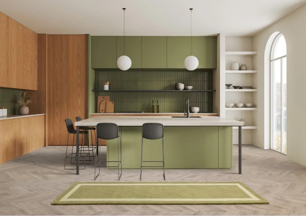 Tribeca Design Kusový koberec Buster Border Green Rozměry: 200x300 cm
