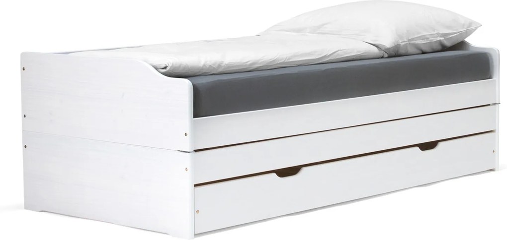 Rozkládací postel FENI 90x200  bílá -SKLADEM