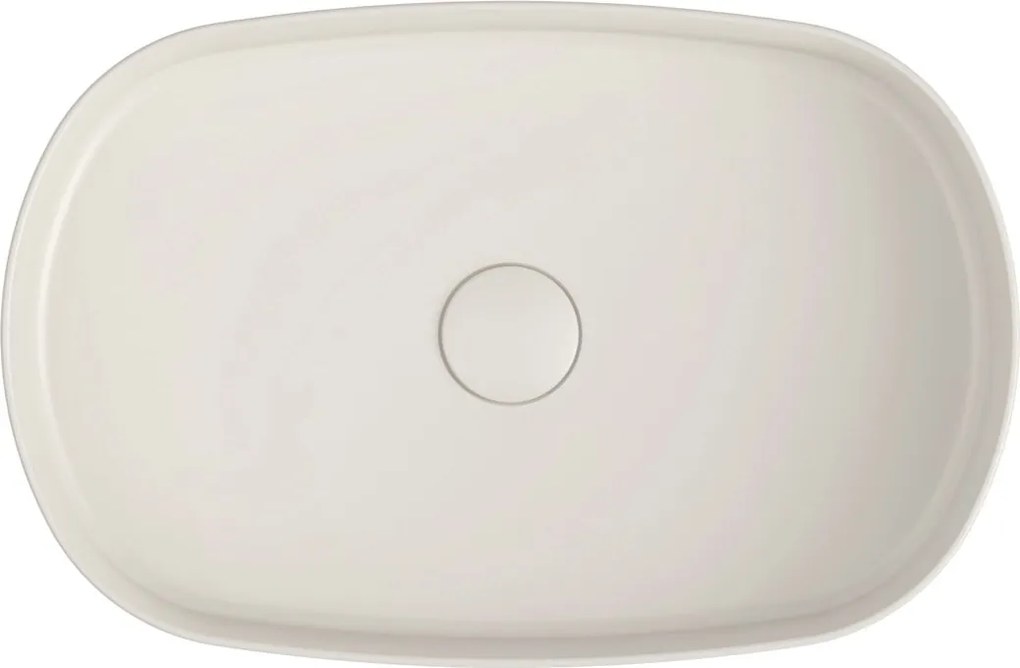Sapho Sapho, INFINITY OVAL keramické umyvadlo na desku, 55x36 cm, Ivory, 10NF65055-2K
