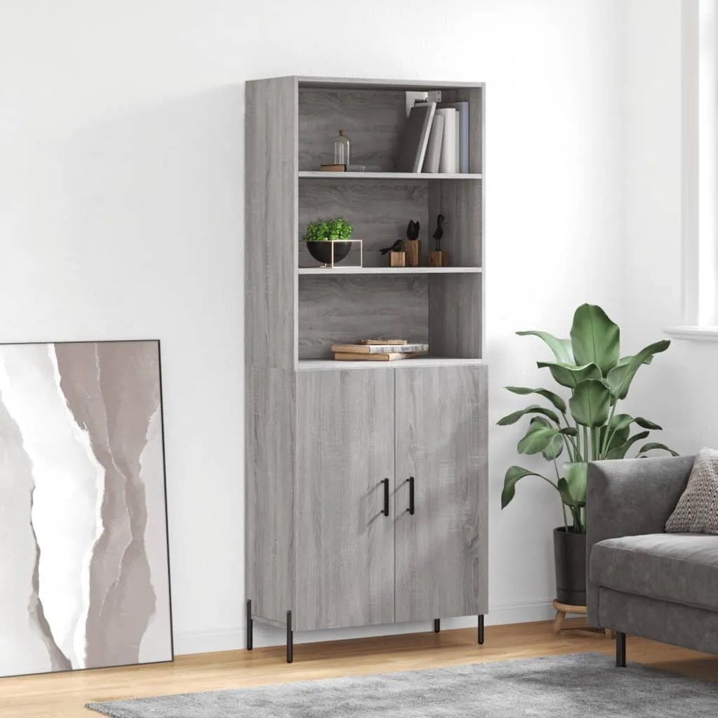 Skříň highboard šedá sonoma 69,5 x 34 x 180 cm kompozitní dřevo 3189267