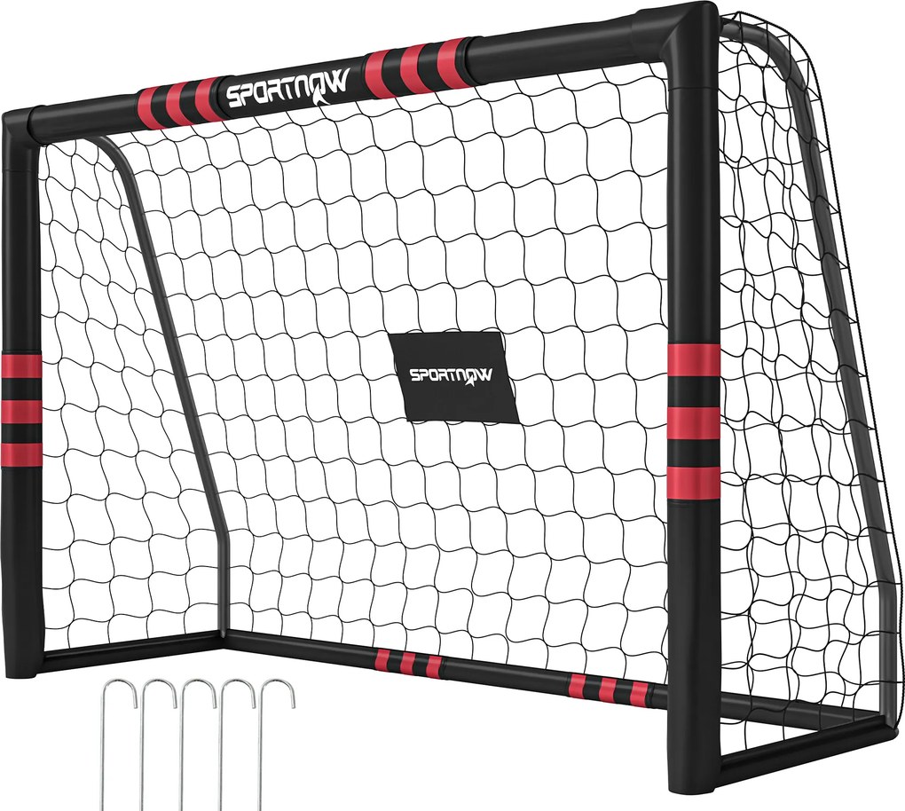 SPORTNOW Fotbalová branka do zahrady 1,8 x 1,2 m pro mládež a dospělé Robustní venkovní branka s brankovou sítí, polstrováním a zemními kotvami