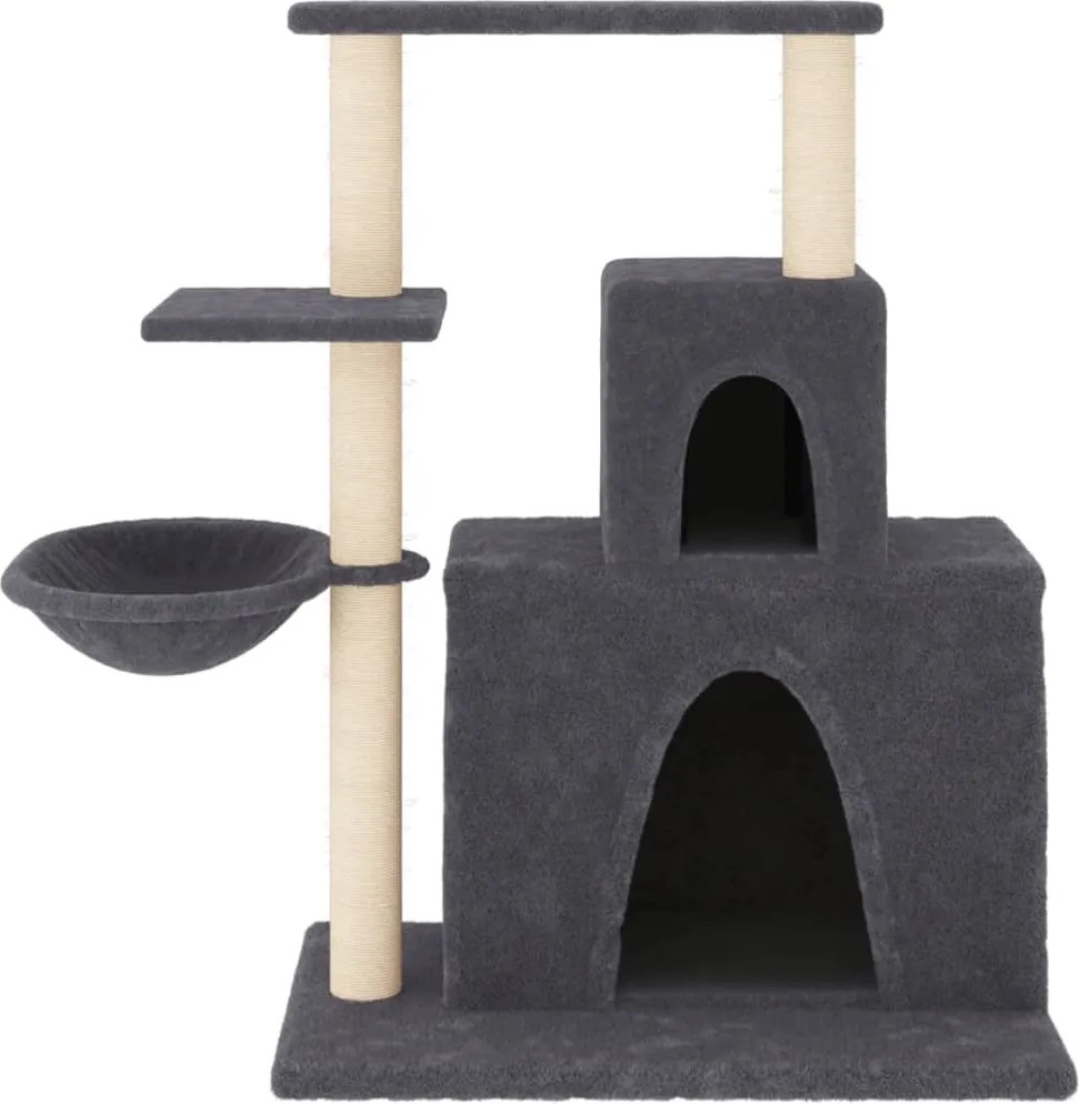 Škrabadlo pro kočky se sisalovými sloupky tmavě šedé 83 cm 171767