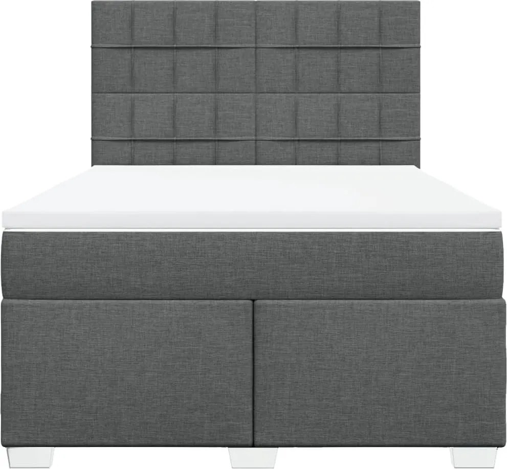 Box spring postel s matrací tmavě šedá 160x200 cm textil 3290540