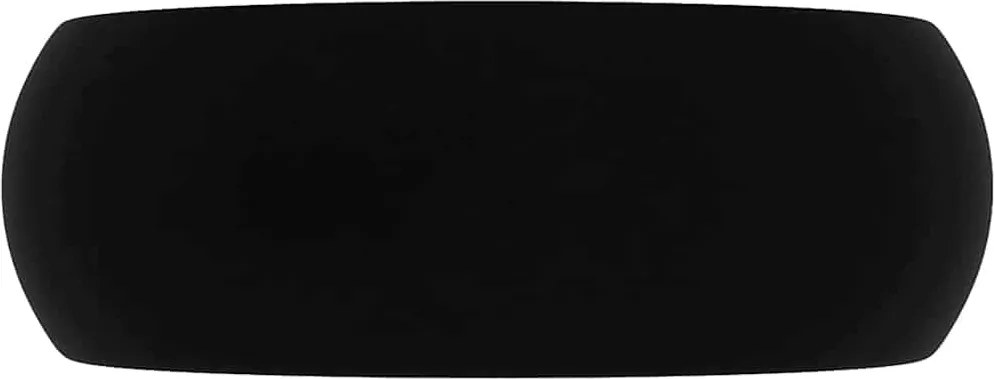 Luxusní umyvadlo kulaté matné černé 40 x 15 cm keramické 147008