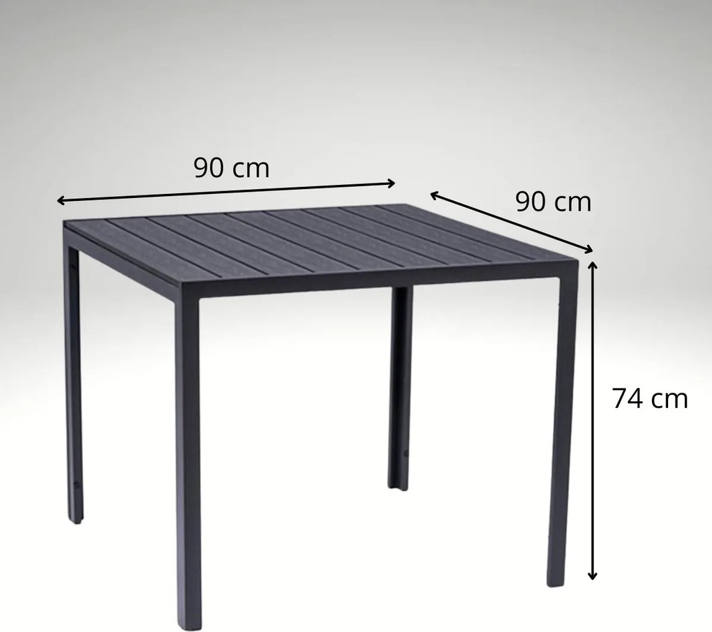 Vikio Zahradní jídelní stůl 90x90cm DT165 antracit