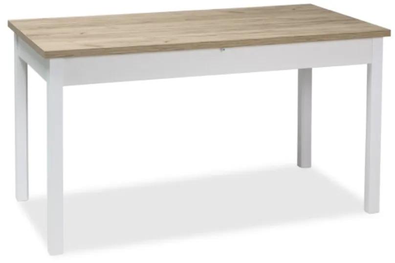 SIGNAL Jídelní stůl - ADAM, 100x60, dub sonoma/matná bílá