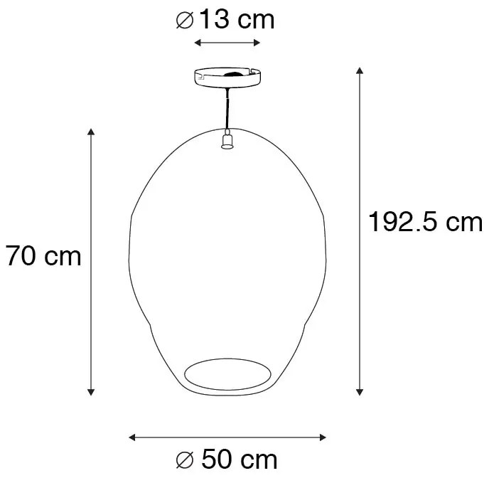 Orientální závěsné svítidlo zlaté 70 cm - Nidum