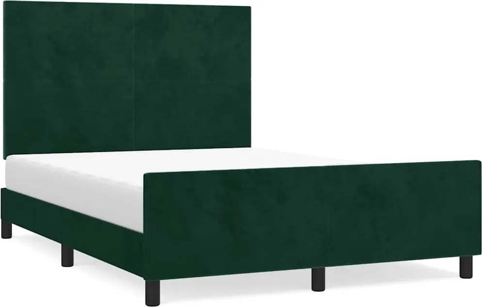 Rám postele bez matrace tmavě zelená 140 x 190 cm samet 3125632