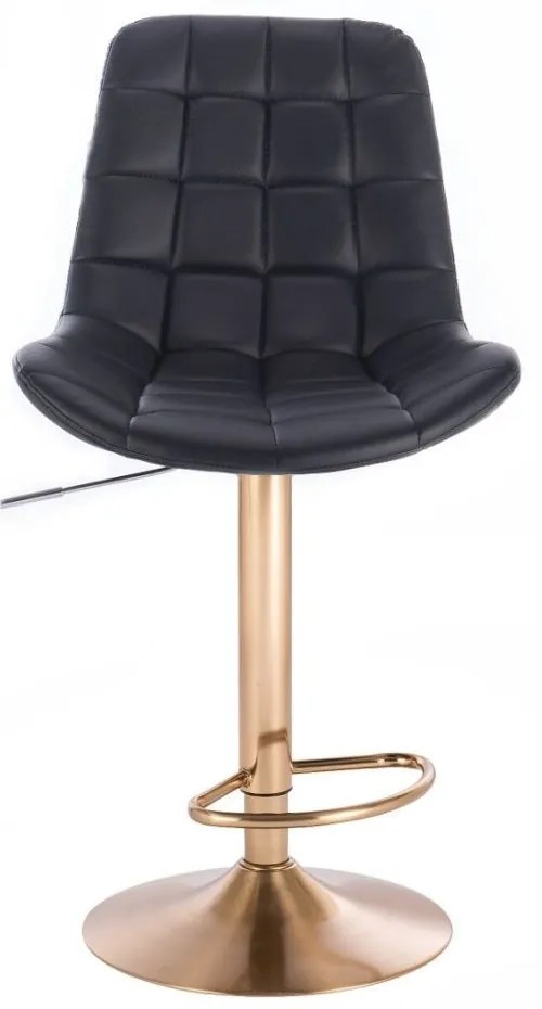 LuxuryForm DESIGN Barová židle PARIS na zlaté kulaté podstavě - černá