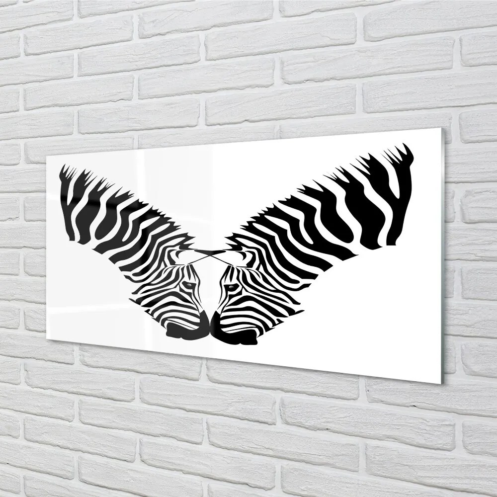 Obraz na skle zrcadlo zebra 140x70 cm