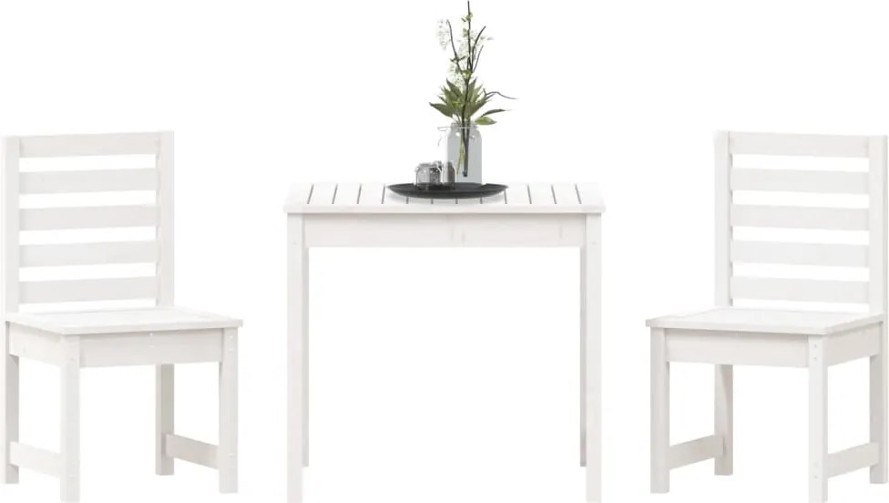 3dílný zahradní bistro set bílý masivní borové dřevo 3154672