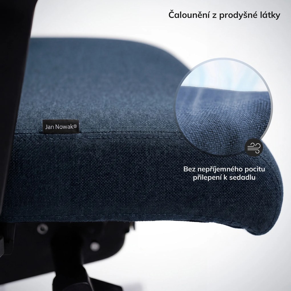 Ergonomická otočná kancelářská židle, tmavě modrá: VECTOR