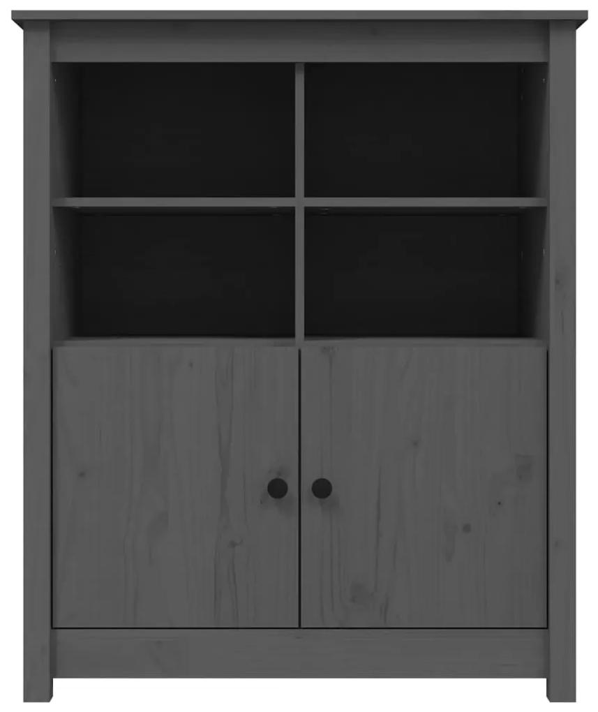 Příborník šedý 83 x 41,5 x 100 cm masivní borové dřevo - Default Title