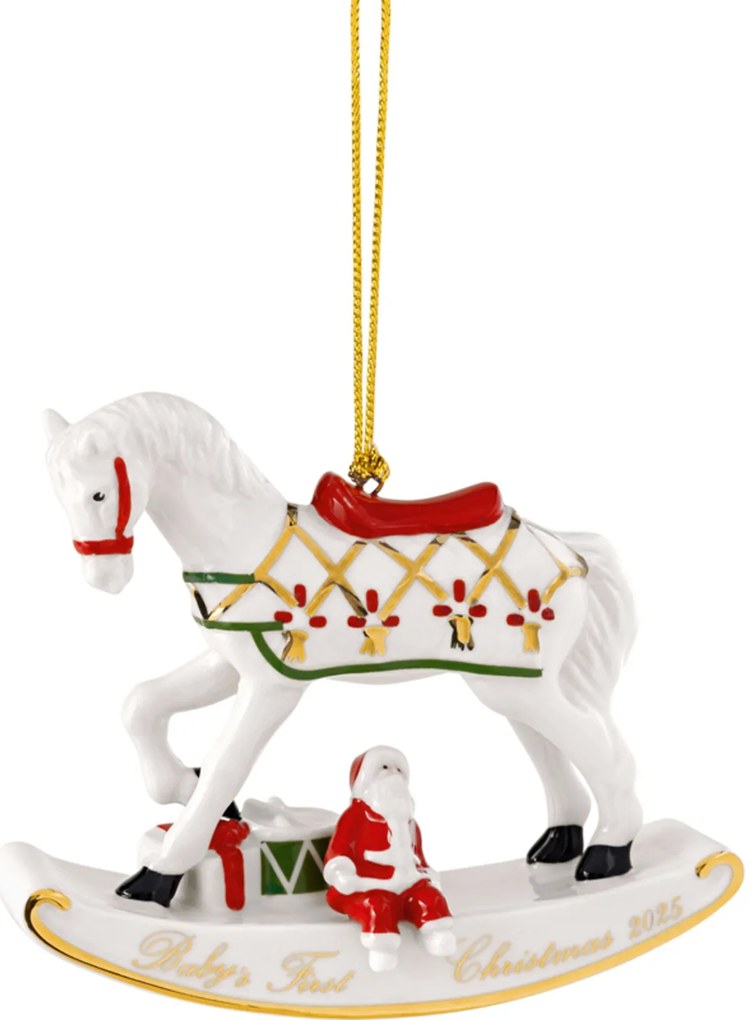Villeroy & Boch Závěsná porcelánová ozdoba Christmas Classics 2025, Houpací kůň, 8,9 cm 14-8675-4349