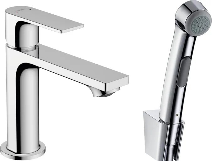 Hansgrohe Rebris E, umyvadlová baterie 110 s ruční sprchou Bidette a sprchovou hadicí 160 cm, bez odtokové soupravy, chromová, 72216000