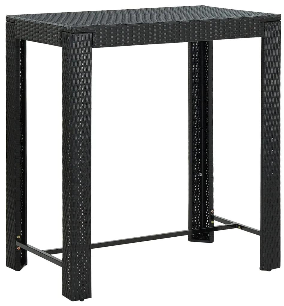45874 vidaXL Zahradní barový stůl černý 100 x 60,5 x 110,5 cm polyratan