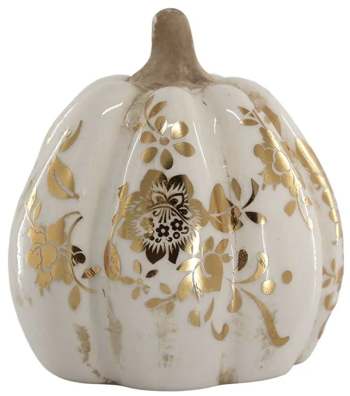 Krémová antik dekorace dýně Melun gold S/M - Ø 9*10 cm