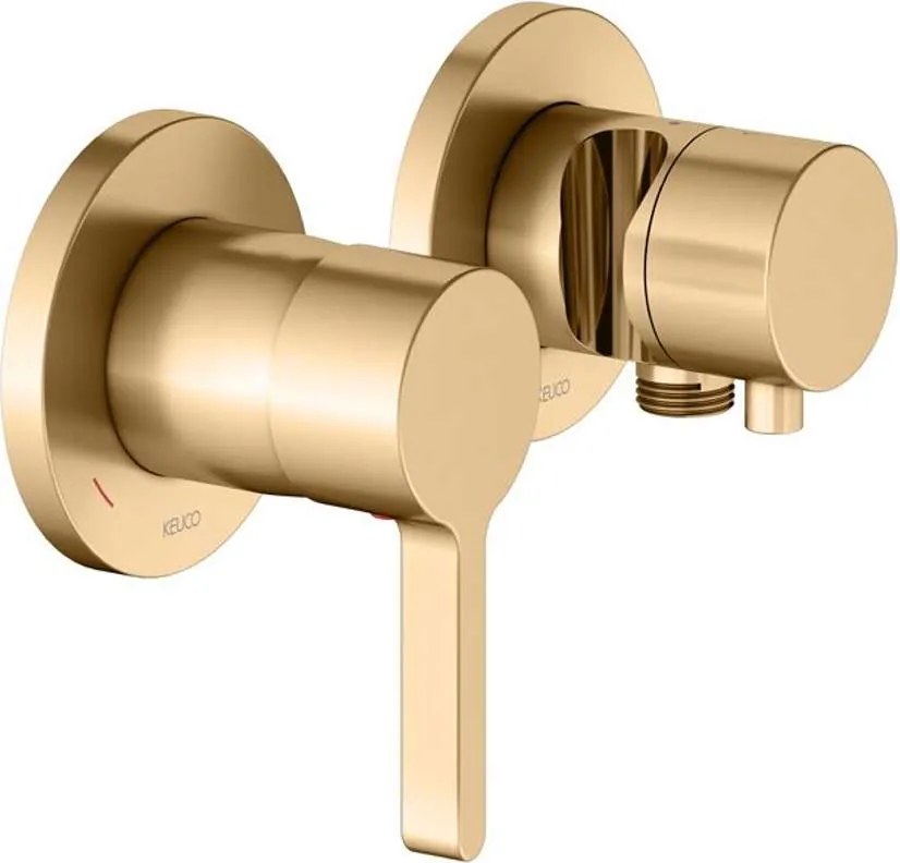 Keuco Edition 400 - Baterie pod omítku pro 2 spotřebiče, kartáčovaná mosaz 51551251221