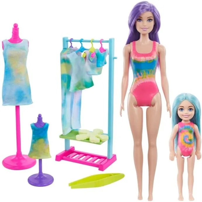 Panenka barbie color reveal neonová batika dárkový set