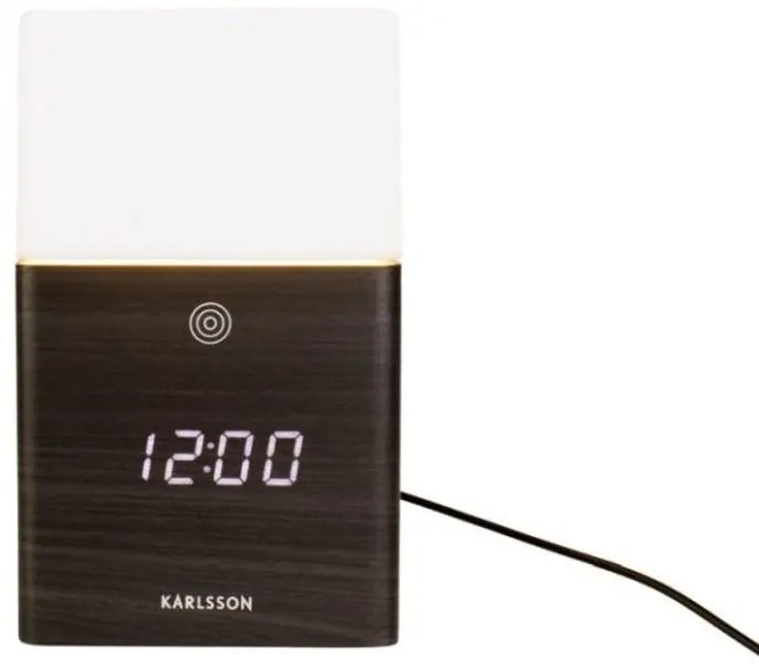 Designový digitální budík/hodiny s LED osvětlením KA5798BK Karlsson 16cm
