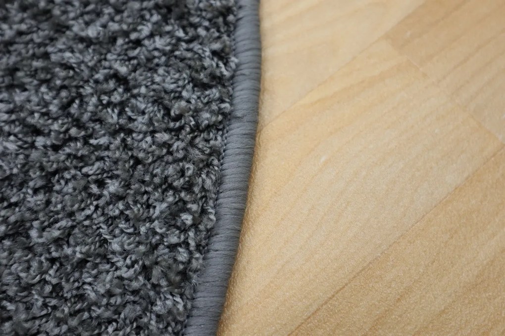Vopi koberce Kusový koberec Color Shaggy šedý kruh - 160x160 (průměr) kruh cm