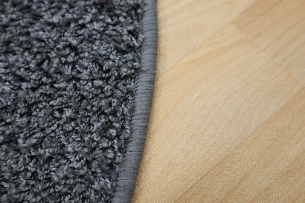 Vopi, Kusový koberec Color Shaggy šedý kruh, 57x57 (průměr) kruh, šedá, kancelář