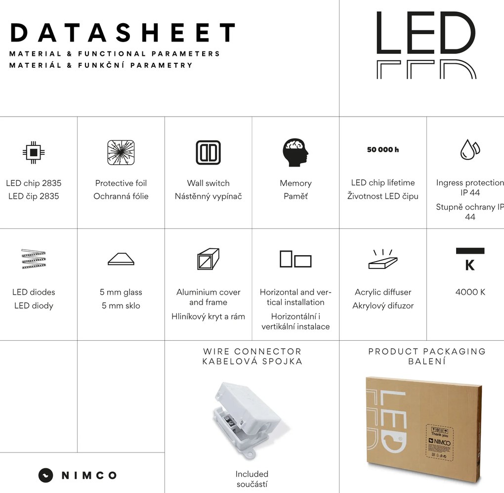 Nimco LED zrcadlo 1200x700 - ZP 13006