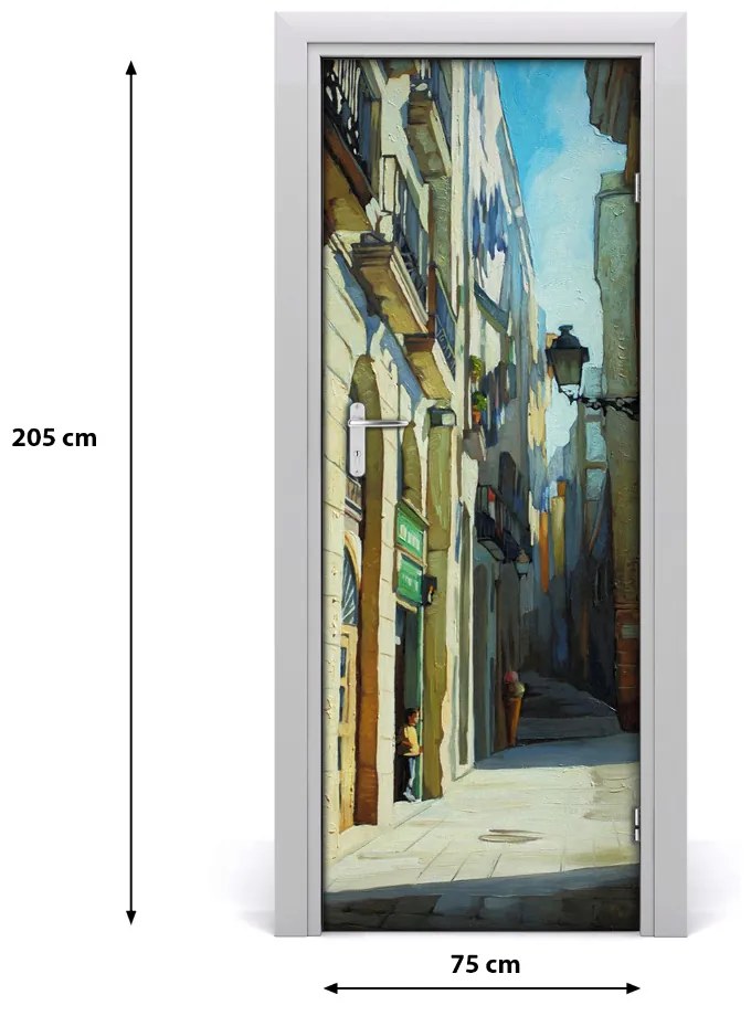 Fototapeta samolepící na dveře Ulice Barcelony 75x205 cm