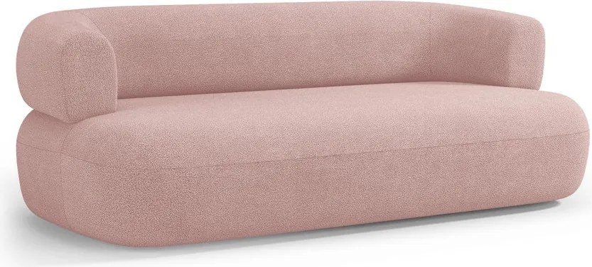 Světle růžová pohovka z textilie bouclé 178 cm Jenny – Micadoni