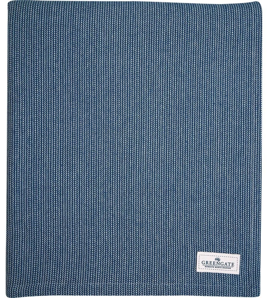 GREEN GATE Bavlněný ubrus Alicia Dark Blue 130 x 170 cm, modrá barva, textil