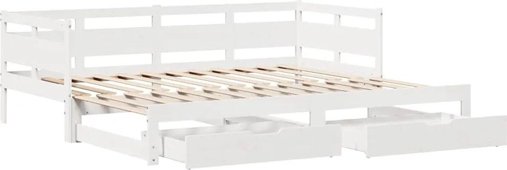 Válenda s přistýlkou a zásuvkami bez matrace bílá 90x200 cm 3302232