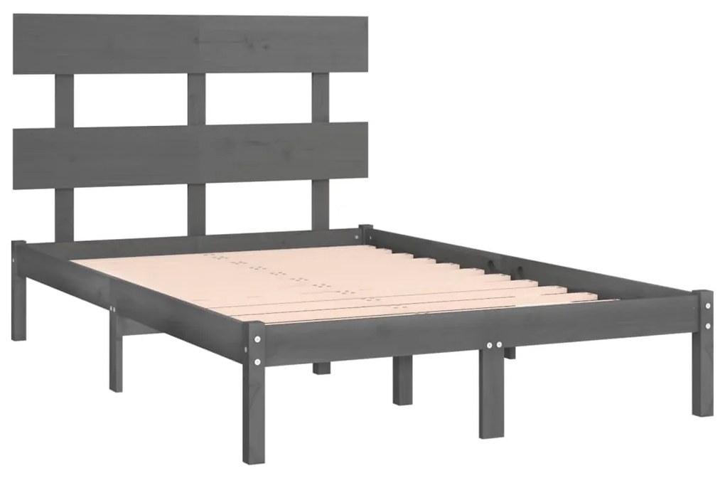 Rám postele šedý masivní dřevo 160 x 200 cm,  3104685