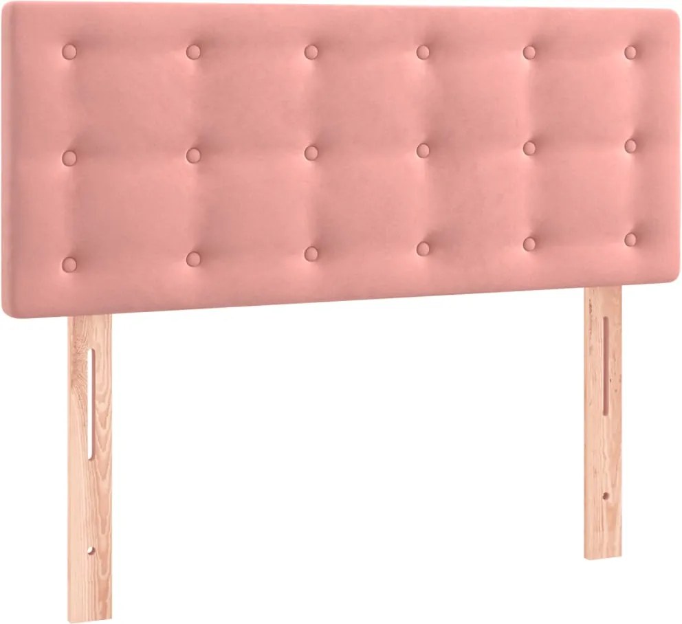Box spring postel s matrací růžová 90x200 cm samet 3141526