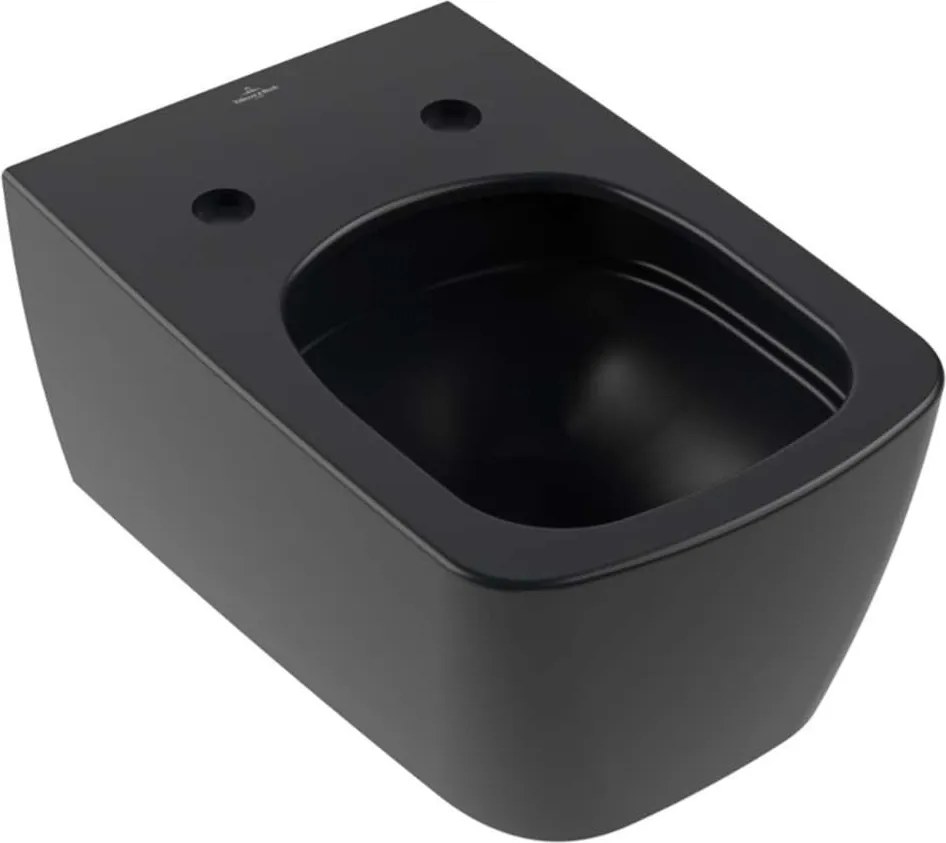 Villeroy & Boch Subway 3.0 - Závěsné WC, TwistFlush, Rimless, CeramicPlus, Pure Black 4610T0R7