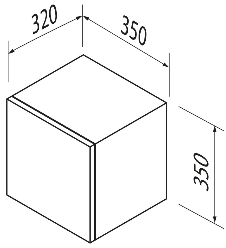 Sapho ESPACE skříňka 35x35x32cm, 1x dvířka, levá/pravá, dub stříbrný - ESC730-1111