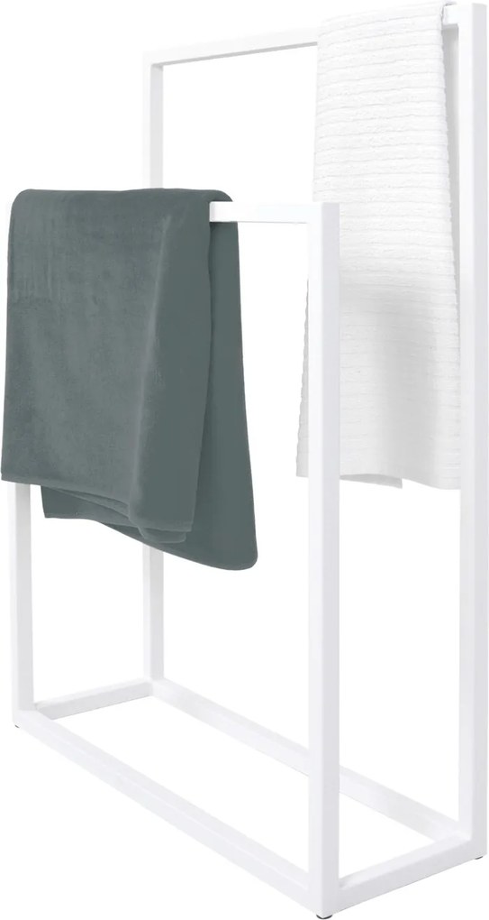 Bílý stojan na ručníky TOWEL 2 KS-25/85x60x20 cm