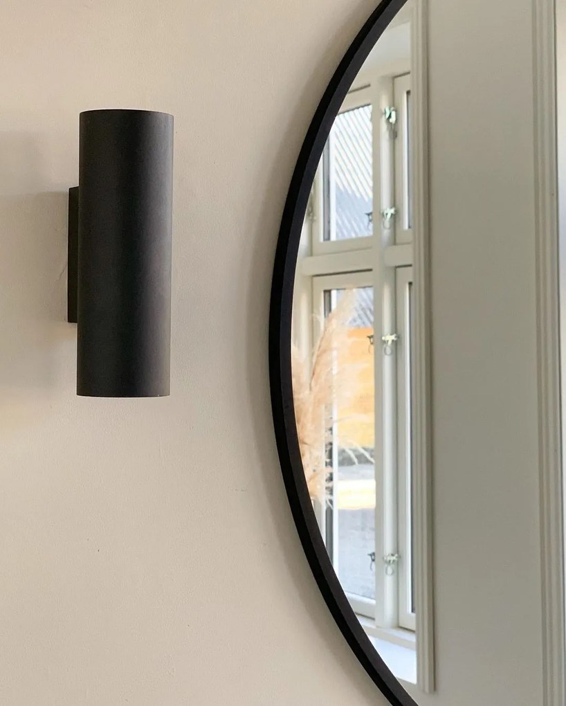 Villa Collection, Nástěnné kulaté zrcadlo na zeď Black 80 cm | Černá